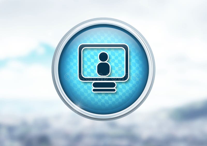 Computer Profile Icon in City Office Stock Illustration - Illustration ...