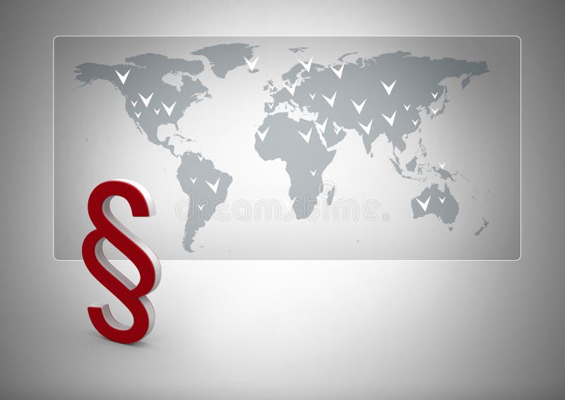 3D Section Symbol Icon with World Map Stock Illustration - Illustration ...