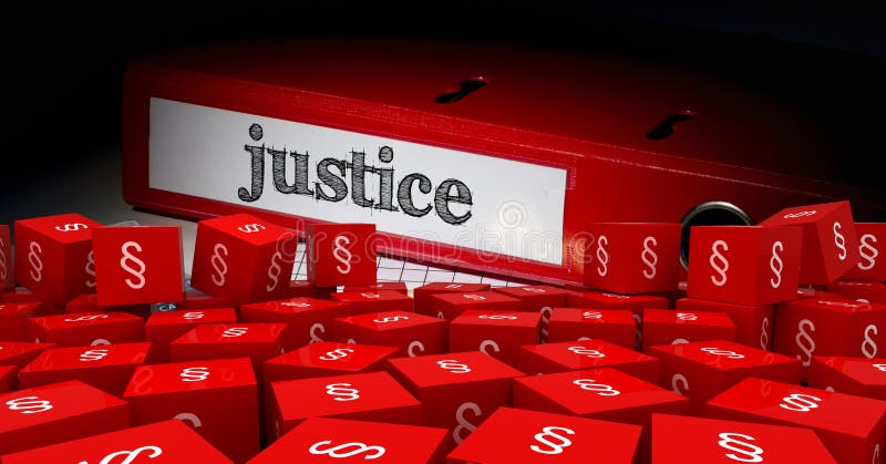 3D Section Symbol Icons and Justice Folder Stock Illustration ...