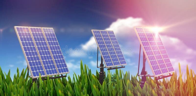 Digital Composite of 3d Solar Panel Stock Illustration - Illustration ... Digital Composite of 3d Solar Panel Stock Illustration - Illustration ...