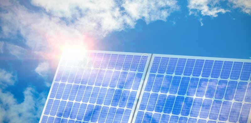 Digital Composite of 3d Solar Panel Stock Illustration - Illustration ...
