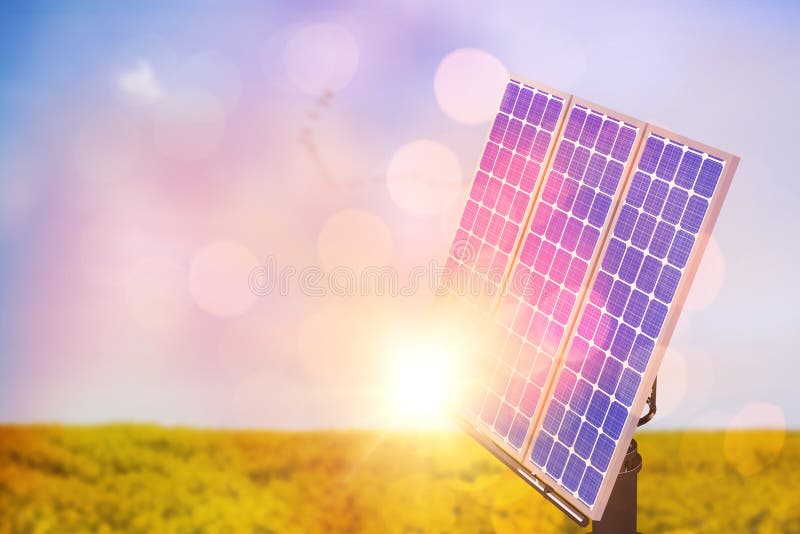 Digital Composite of 3d Solar Panel Stock Illustration - Illustration ...