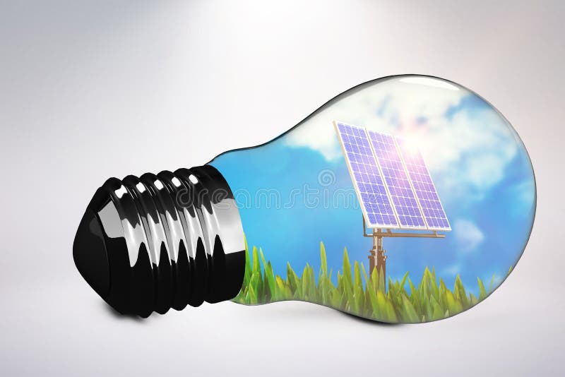 Digital Composite of 3d Solar Panel Stock Illustration - Illustration ...