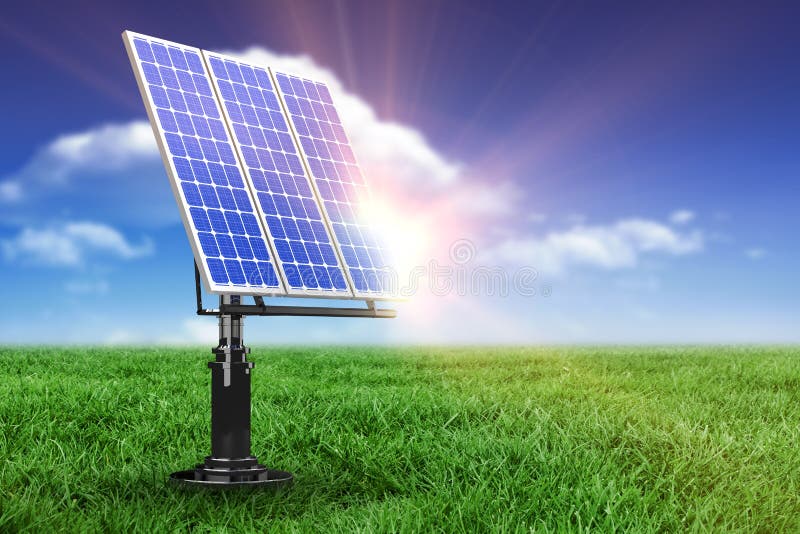 Digital Composite of 3d Solar Panel Stock Illustration - Illustration ...
