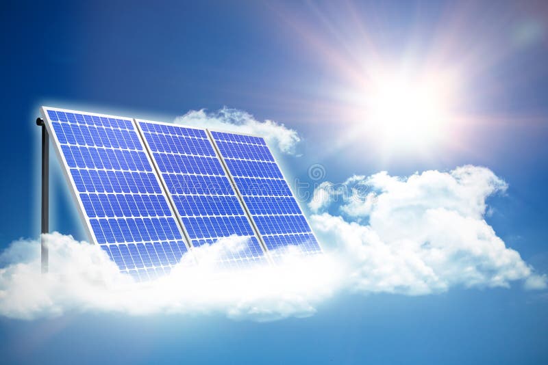 Digital Composite of 3d Solar Panel Stock Illustration - Illustration ...