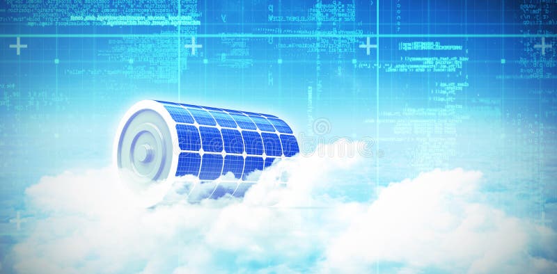 Digital Composite of 3d Solar Panel Stock Illustration - Illustration ...