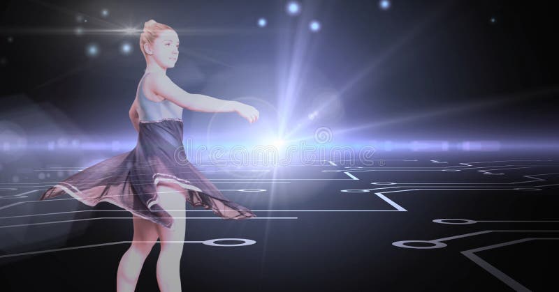 Dancer with Digital Connection Glow Stock Image - Image of copy ...