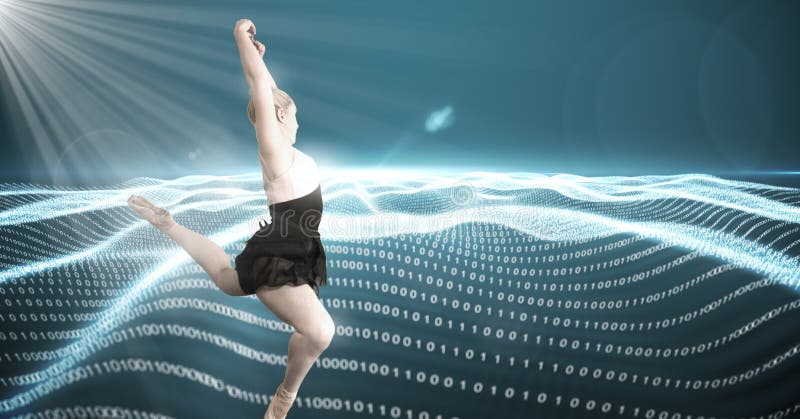 Dancer Dancing with Digital Technology Interface Stock Photo - Image of ...