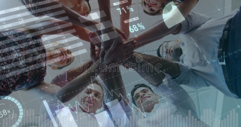 Digital Composite of Diverse People in a Team Joining Hands Together ...