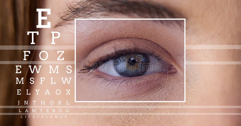 Eye Focus Box Detail and Lines and Eye Test Interface Stock Image ...