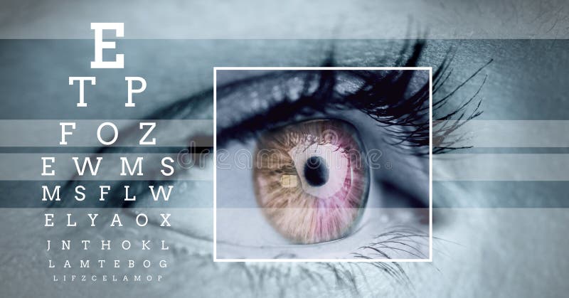 Eye Focus Box Detail and Lines and Eye Test Interface Stock Photo ...