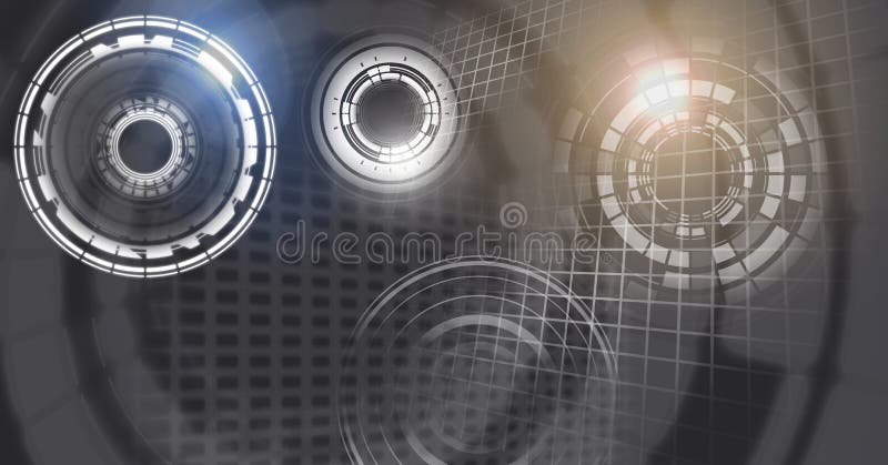 Glowing Circle Technology Interface Stock Illustration - Illustration ...