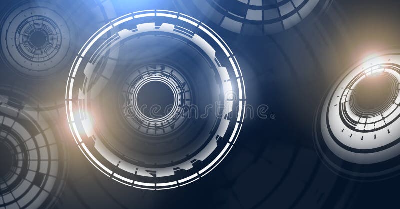 Glowing Circle Technology Interface Stock Illustration - Illustration ...