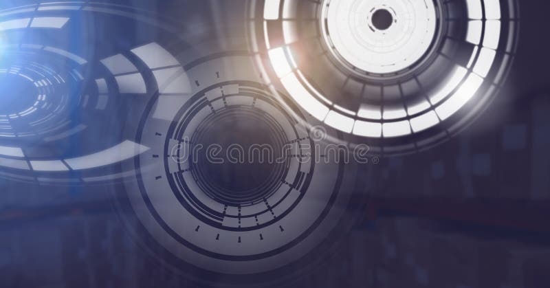 Glowing Circle Technology Interface Stock Illustration - Illustration ...