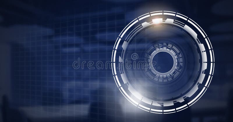 Glowing Circle Technology Interface Stock Illustration - Illustration ...