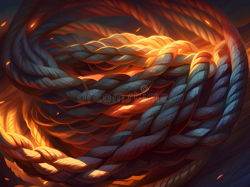 Digital Composite of Glowing Light Effect with Rope Stock Illustration ...