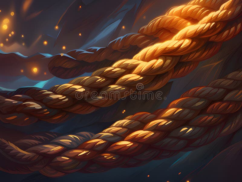 Digital Composite of Glowing Light Effect with Rope Stock Illustration ...