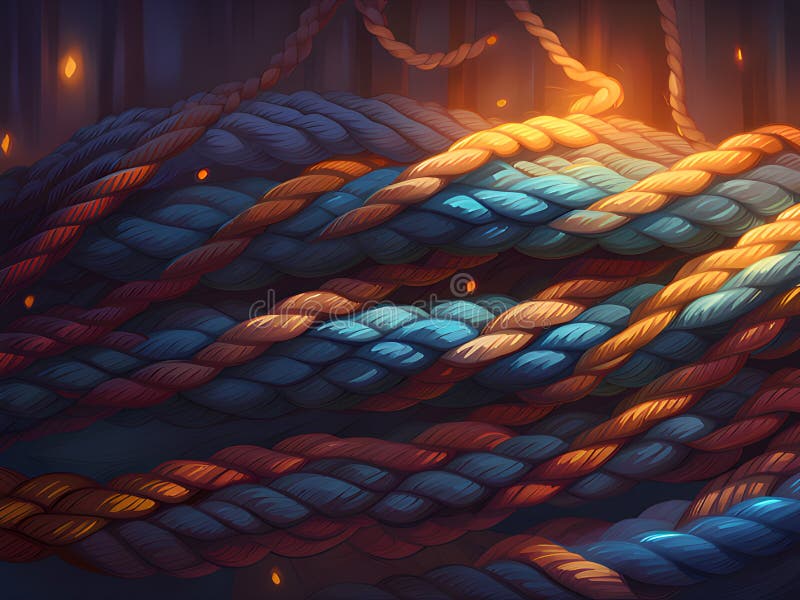 Digital Composite of Glowing Light Effect with Rope Stock Illustration ...