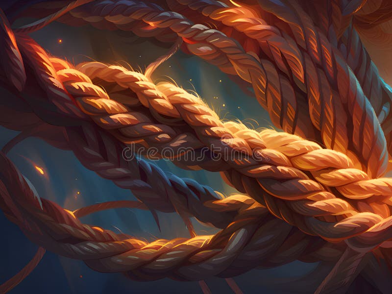 Digital Composite of Glowing Light Effect with Rope Stock Illustration ...