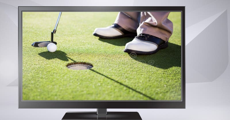 Golf player on television stock photo. Image of club - 112819506