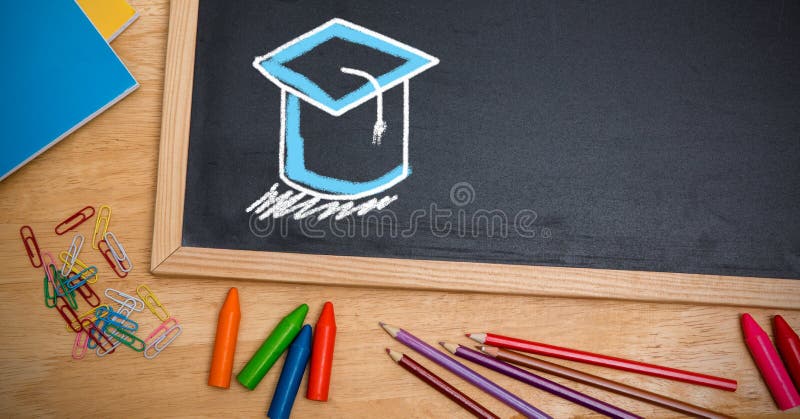 Education Drawings on Blackboard Stock Photo - Image of education ...