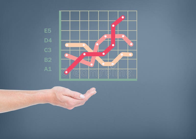 Hand Cupped with Colorful Chart Statistics Grid Stock Photo - Image of ...