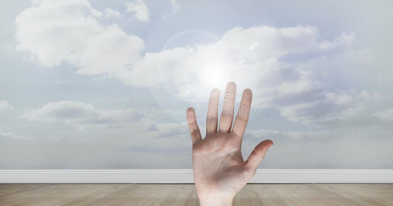 Hand Interacting with the Air Stock Image - Image of pointing ...