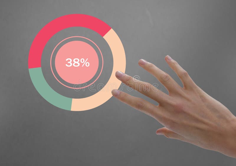 Hand Reaching with Colorful Chart Statistics Stock Illustration ...