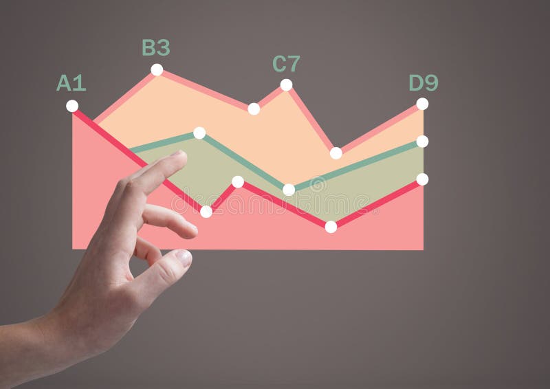 Hand Touching with Colorful Chart Statistics Stock Image - Image of ...