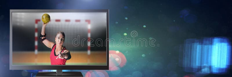 Handball Player on Television Stock Photo - Image of digital ...