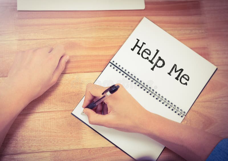 Help Me Text Written on Notepad Page Stock Photo - Image of person ...