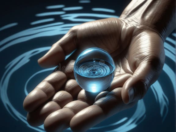 Digital Composite of Human Hand with Sphere Stock Illustration - Illustration of sphere, holding ...