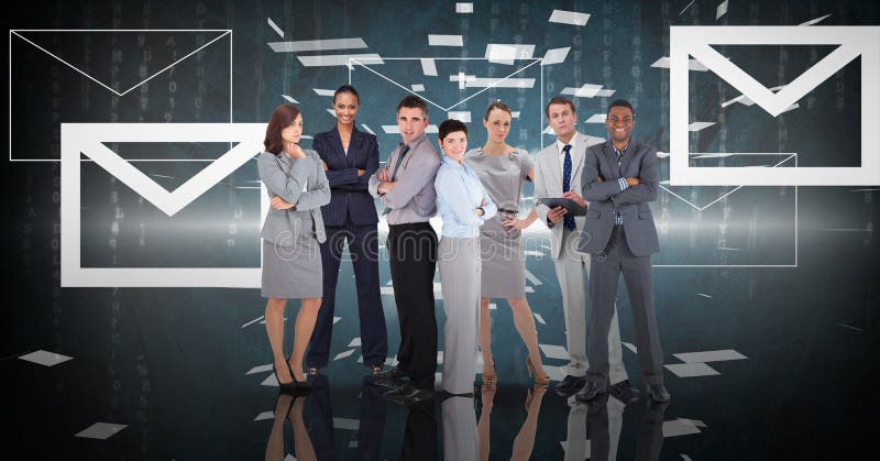 Digital Composite Image of Business People with Message Icons Stock ...