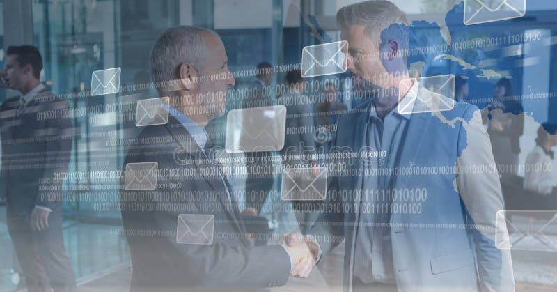 Digital Composite Image of Business People Shaking Hands with Message ...