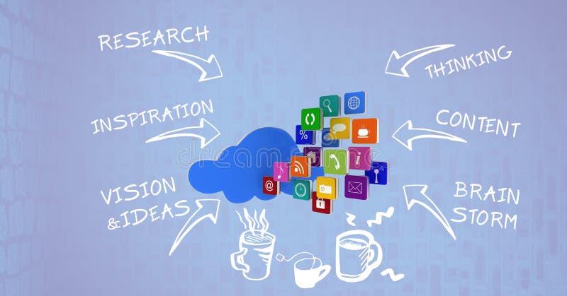 Digital Composite Image of Cloud Computing Signs Stock Image - Image of ...