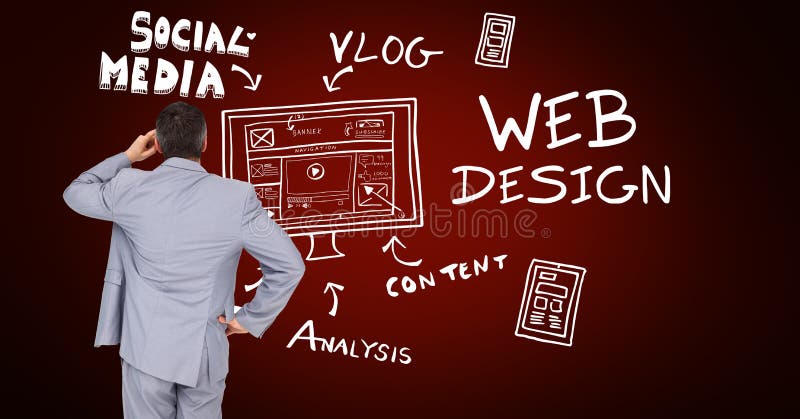 Digital Composite Image of Confused Businessman Looking at Various Text ...