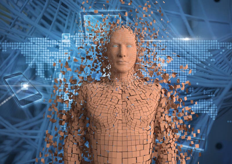 Digital Composite Image of 3d Human Over Abstract Background Stock ... Digital Composite Image of 3d Human Over Abstract Background Stock ...