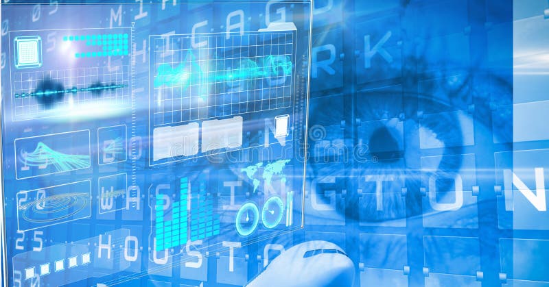 Digital Composite Image of Eye Interface Stock Image - Image of ...