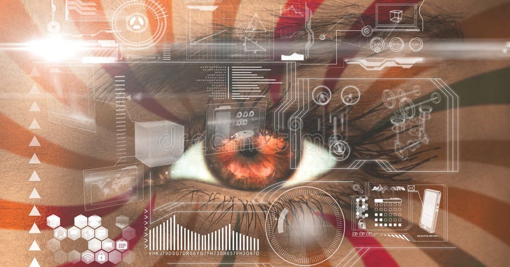 Digital Composite Image of Eye Interface Stock Photo - Image of human ...