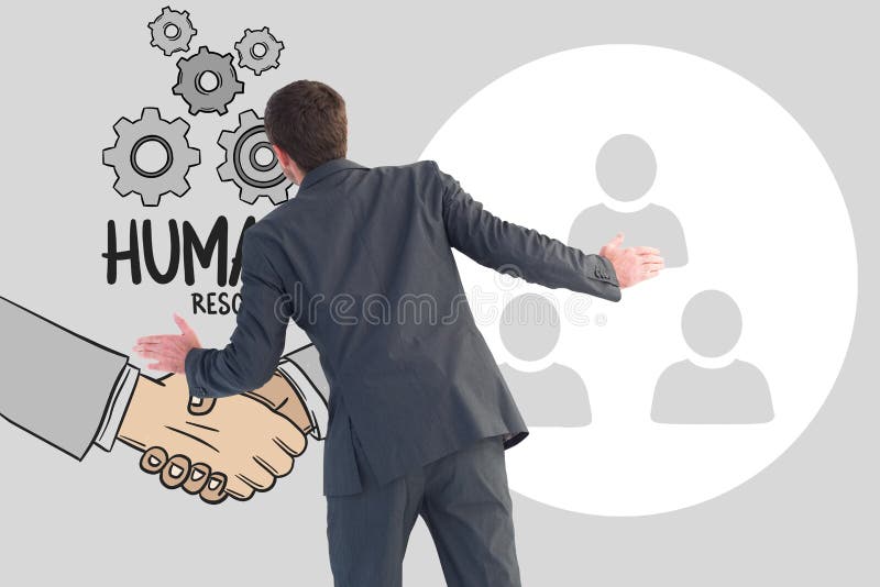 Digital Composite Image of HR Representative with Text and Icons Stock ...
