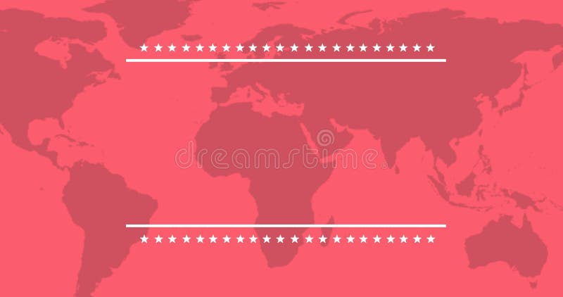 Digital Composite Image of Parallel Stars Pattern Over World Map in ...