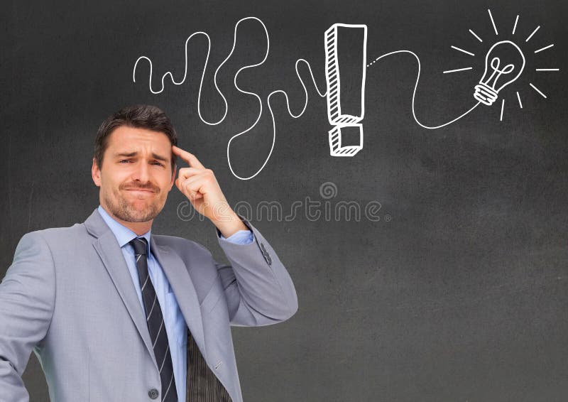 Digital Composite Image of a Thinking Businessman Stock Photo - Image ...