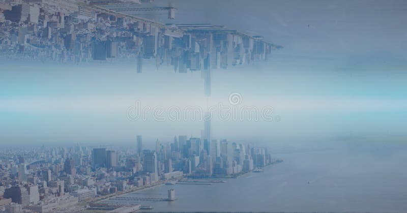 Digital Composite Image of Upside Down City Stock Photo - Image of ...