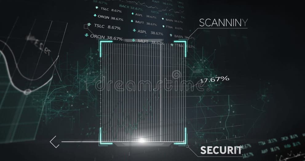 A Digital Composite Image of a White Qr Code Scanning Over Statistics ...
