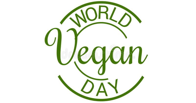 Digital Composite Image of World Vegan Day Symbol Text on White ...