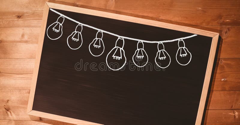 Light bulbs on blackboard stock image. Image of electric - 97791567