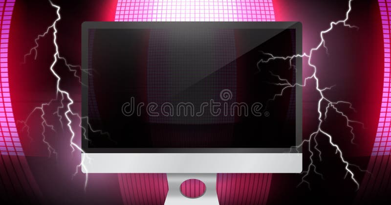 Lightning Strikes and Computer Stock Illustration - Illustration of ...