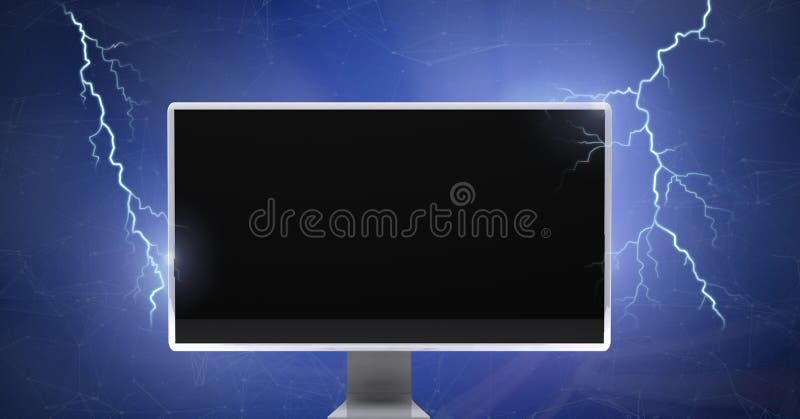 Lightning Strikes and Computer Stock Illustration - Illustration of ...