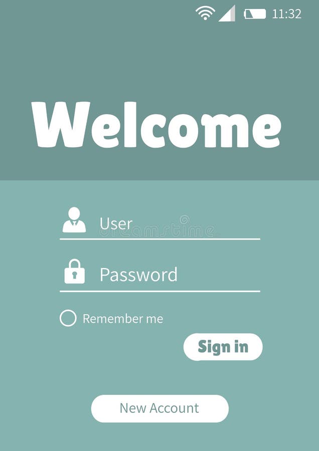 Login User and Password Screen Interface Stock Illustration ...