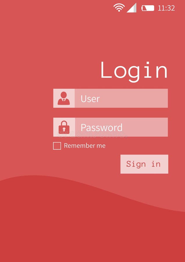Login User and Password Screen Interface Stock Illustration ...